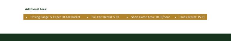 GOLF - Amman Golf Club